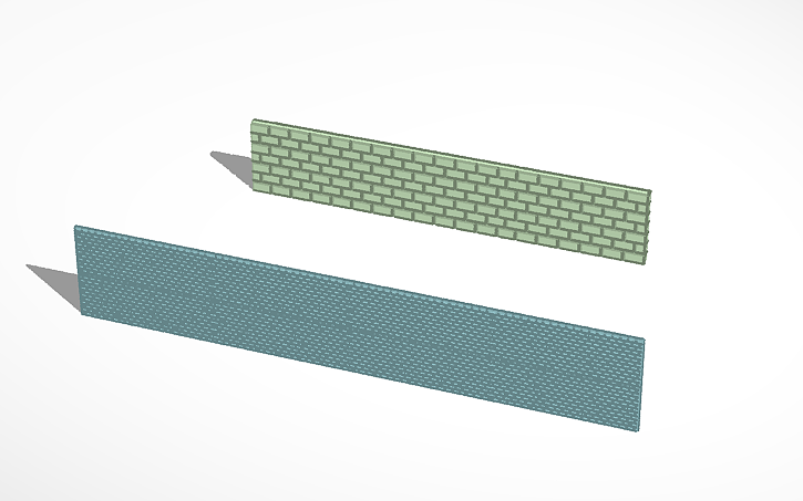 3D design N Scale Brick and Cinder Block Walls - Tinkercad