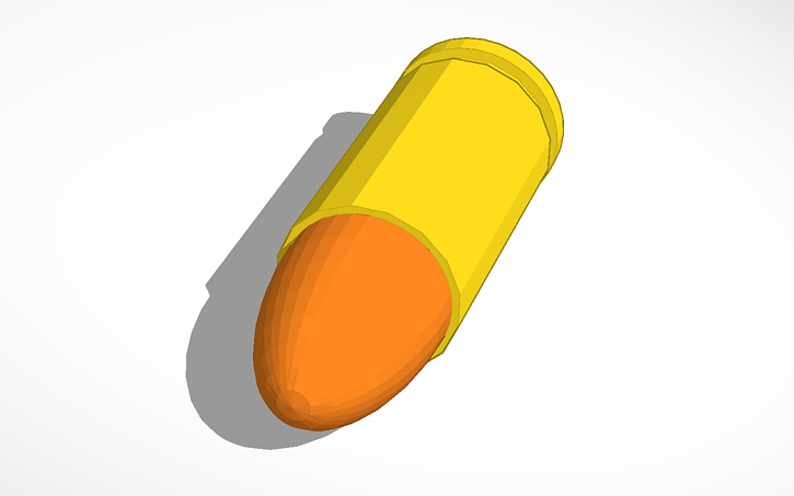 3D design 9mm Bullet - Tinkercad