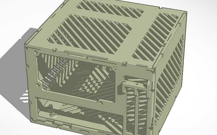 3D design Mini Itx PC Case ATX PSU - Tinkercad