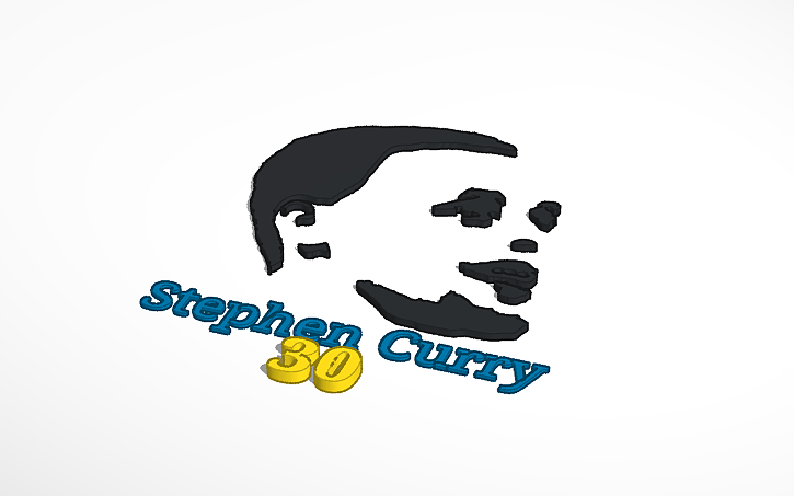 3D design Stephen Curry 30 potrait - Tinkercad