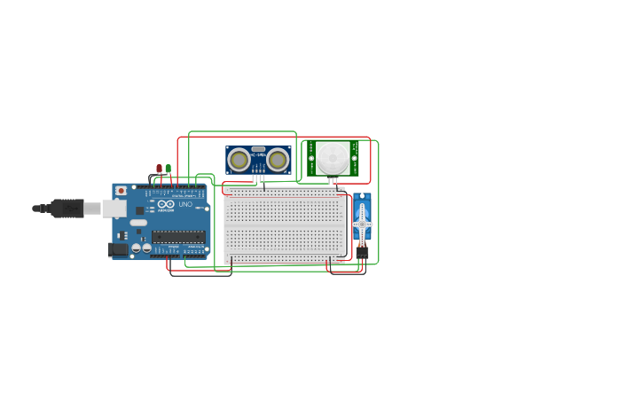 Circuit design Cleaning and smart dustbin - Tinkercad