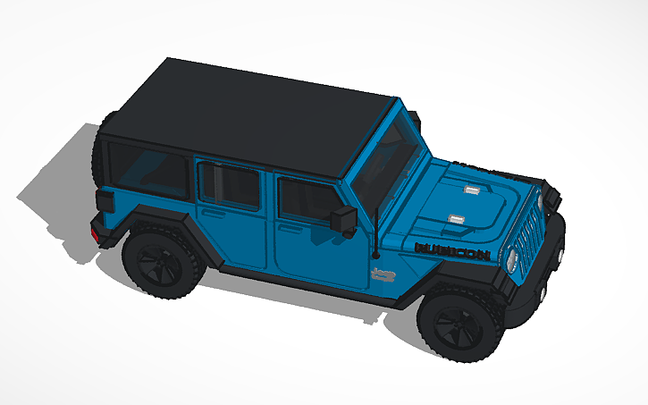 3D design Blue Jeep Wrangler - Tinkercad