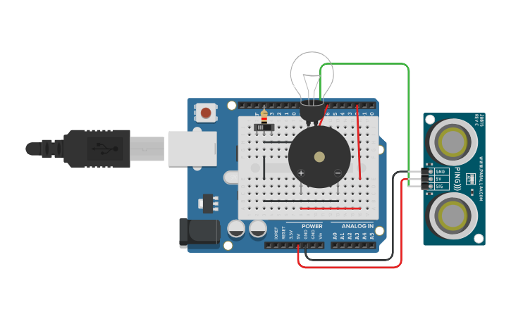 Circuit design Copy of Sensors Challenge - Tinkercad