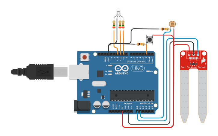 Circuit design smart farming - Tinkercad