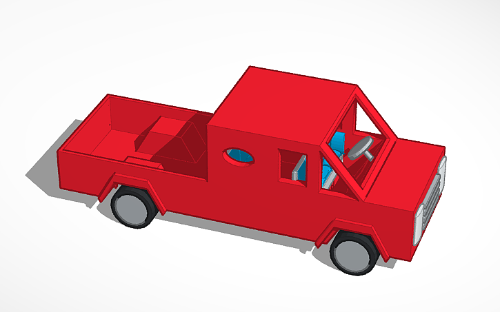 3D design pickup truck 6 seat - Tinkercad