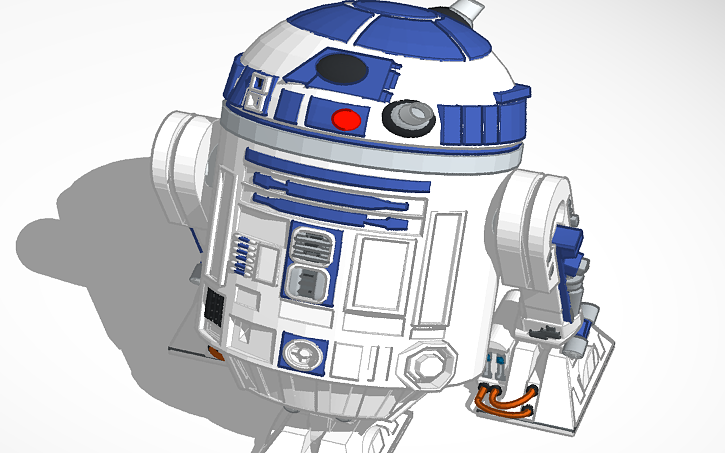 3D design small R2D2 - Tinkercad