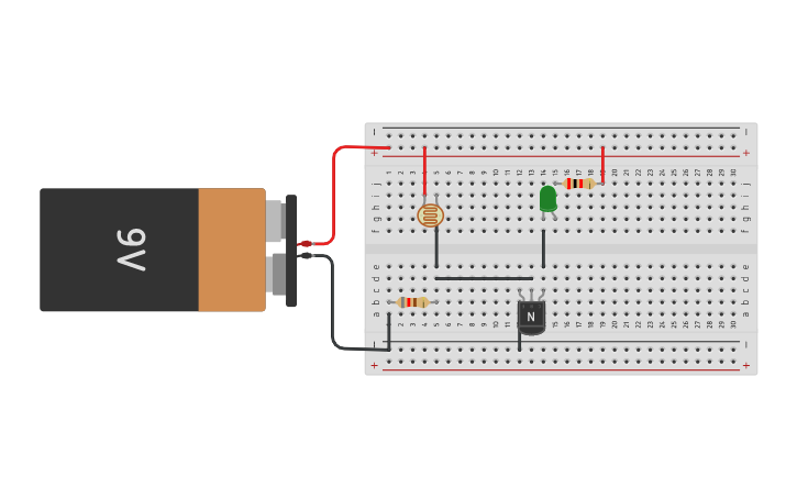 Circuit design Daylight Sensor Light Switch - Tinkercad