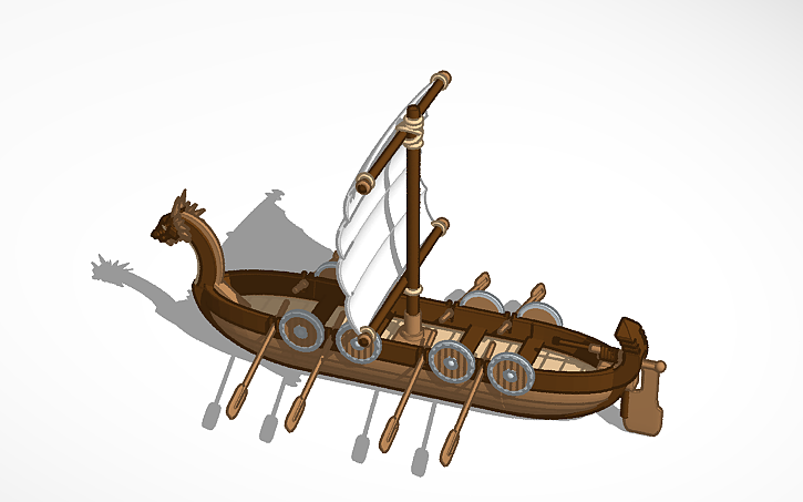 3D design My attempt at a Viking Ship. - Tinkercad