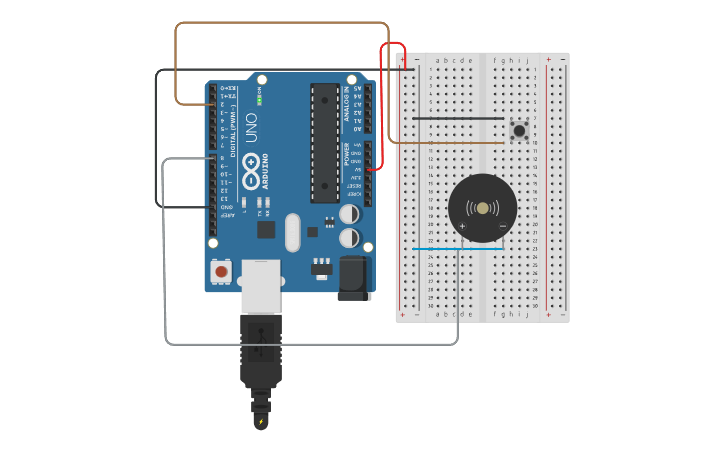 Circuit design ACTIVE BUZZER - Tinkercad