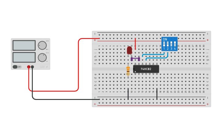 Circuit Design Ic 7402 Nor Gate Project Tinkercad
