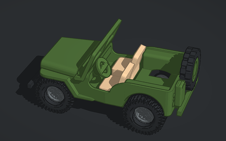 3D design Drivable Army JEEP - Tinkercad