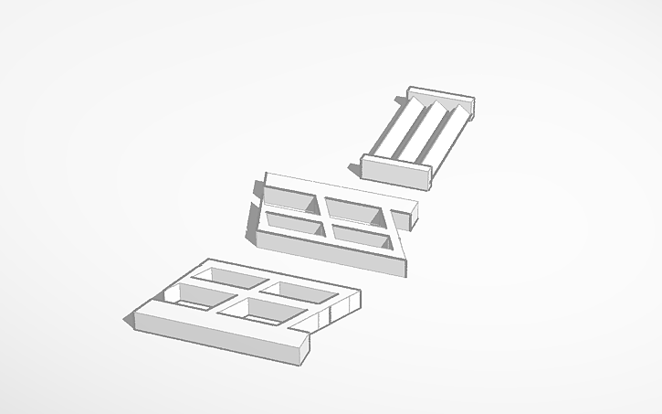 3D design stairs, HO scale - Tinkercad