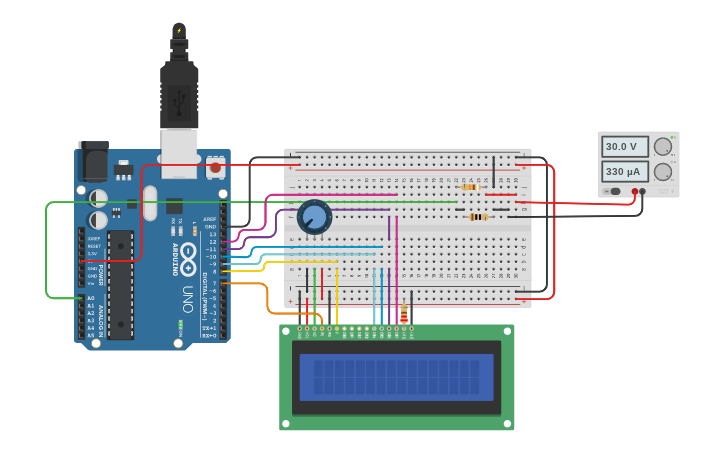 Circuit design voltmeter - Tinkercad