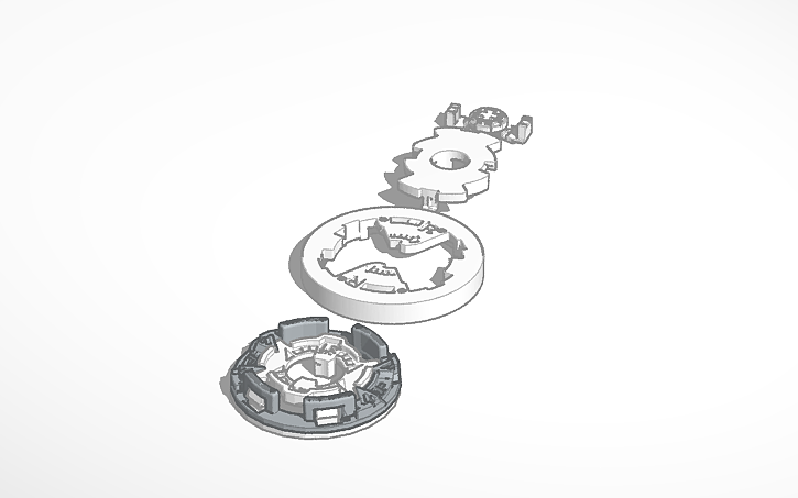 3D design Beyblade Sparking right spin template - Tinkercad