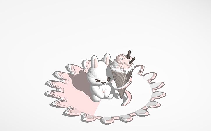 3D design cute idea(copyable)🍥😺😸🐰🐰💗🍥 - Tinkercad