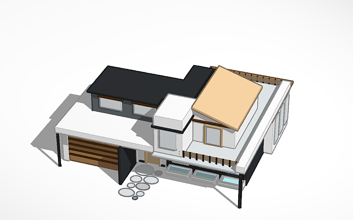 3D design Modern house - Tinkercad