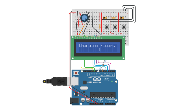 Circuit design Elevator - Tinkercad