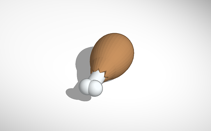 3D design turkey/chicken leg - Tinkercad