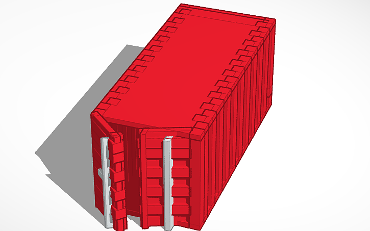 3D design Shipping Container (door slightly cracked) - Tinkercad