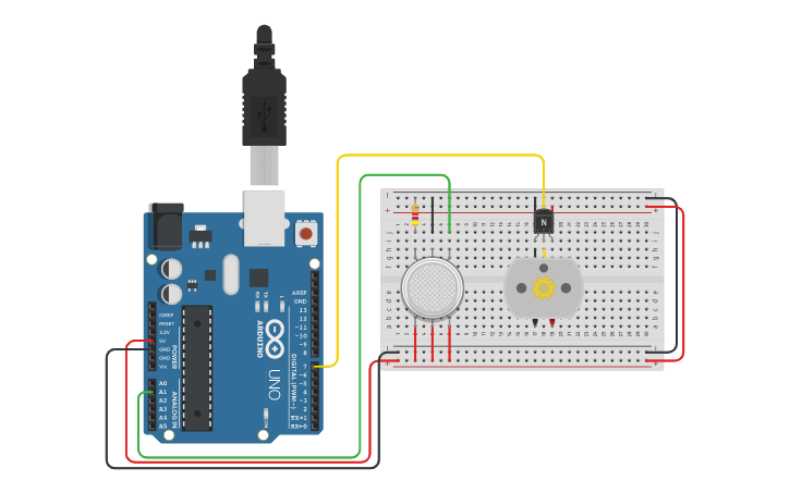 Circuit design Air Sensor - Tinkercad