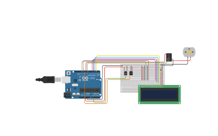 Circuit design Temperature Based Fan Speed Control - Tinkercad