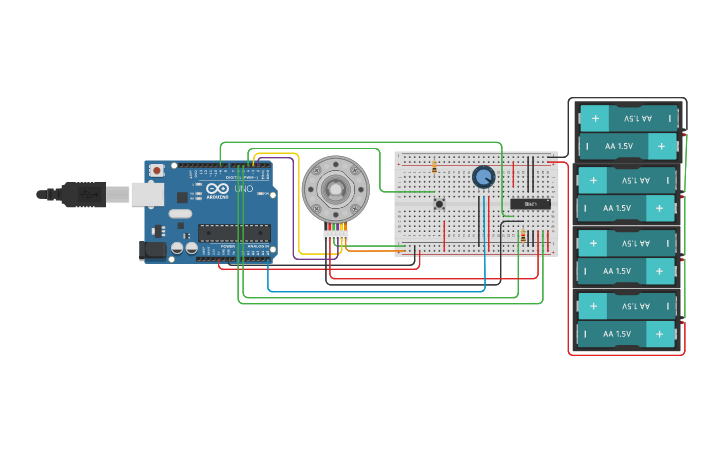 Circuit design DC Motor with Encoder - Tinkercad