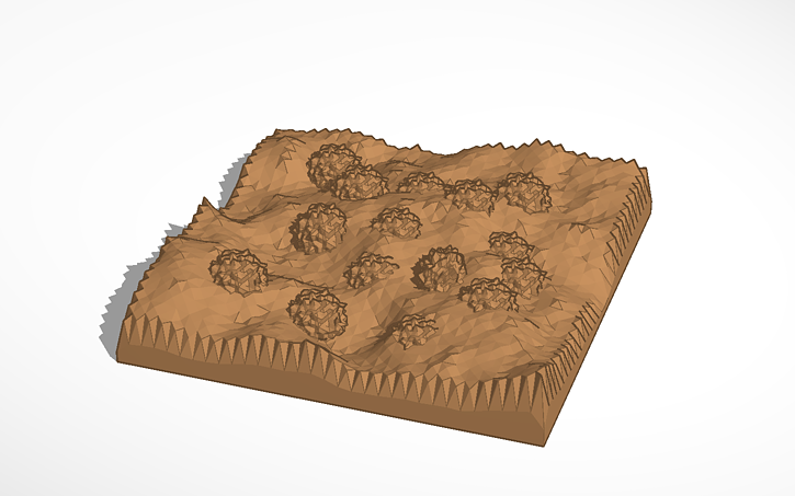3D design Mars with rocks landscape - Tinkercad