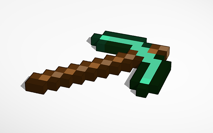 3D design minecraft diamond pickaxe - Tinkercad