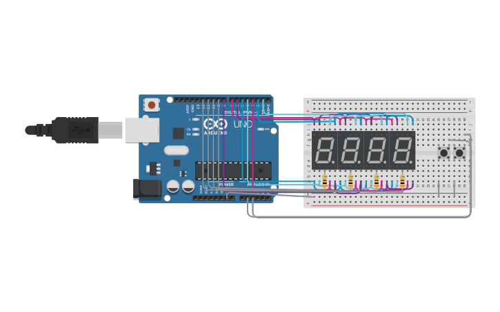 Circuit design Easy Coded Tally Counter - Tinkercad