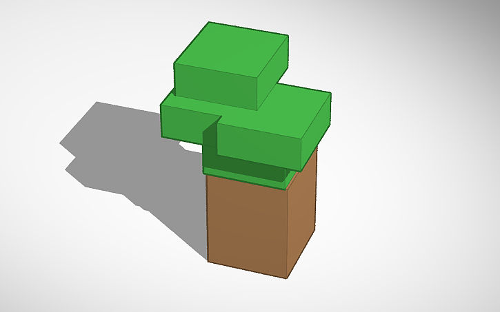 3D design Minecraft tree - Tinkercad
