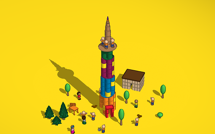 3D design Tower (sim lab) - Tinkercad