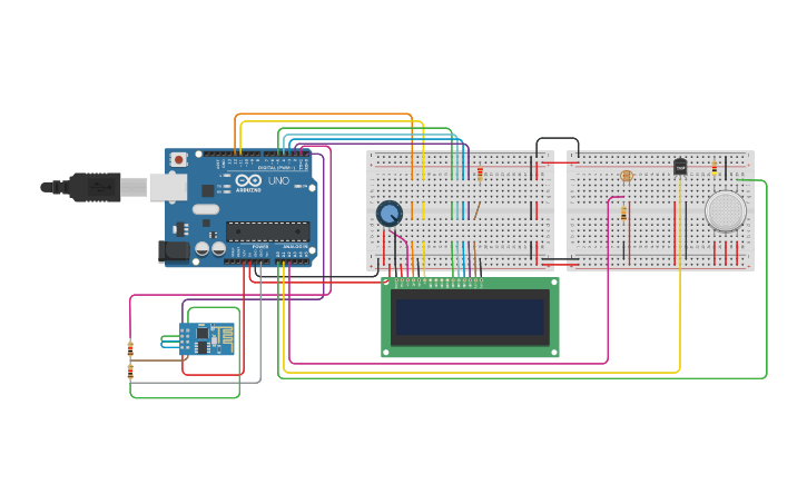 Circuit design Weather Station using ThingSpeak - Tinkercad