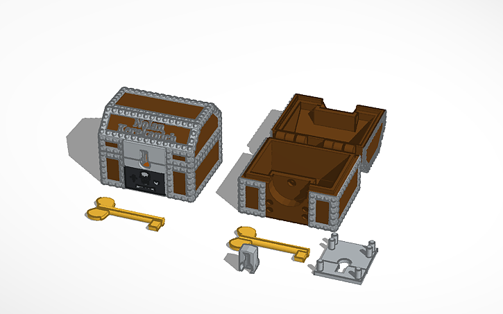 3D design treasure chest - Tinkercad