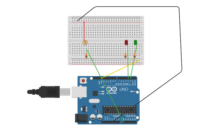Circuit design opdr 1, lichtsensor - Tinkercad