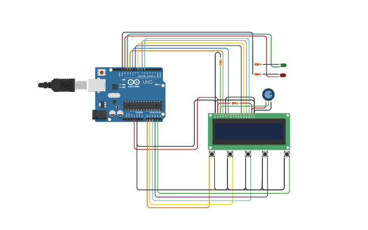 Circuit design Electronic Voting Machine(EVM) - Tinkercad