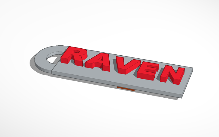 3D design Raven's keychane - Tinkercad