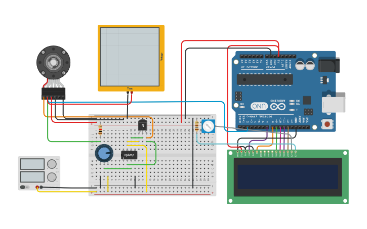 Circuit design DC Motor Speed Control and Measurement - Tinkercad