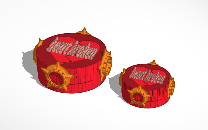 3D design heart broken - Tinkercad