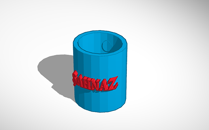 3D design üzəri yazılmış fincan - Tinkercad