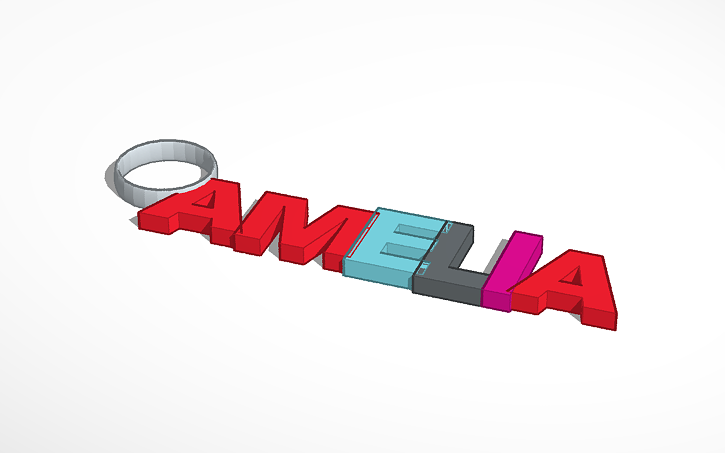 3D design amelia keychain #2 - Tinkercad