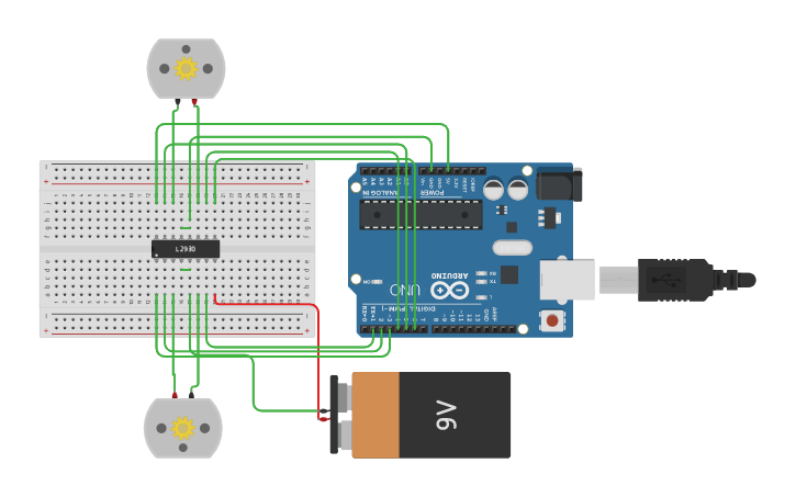 Circuit design Mostek H - Tinkercad