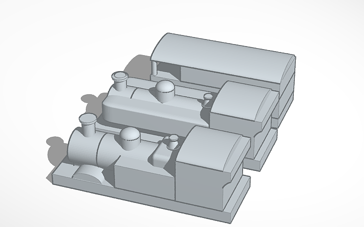 3D design wooden railway oliver and duck and toad - Tinkercad