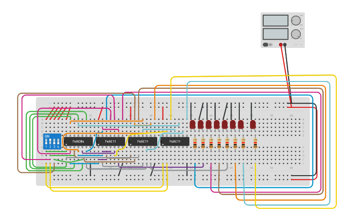 Circuit design 3 Bit To 8 Bit Decoder - Tinkercad