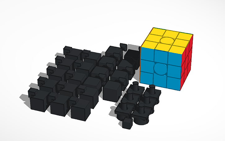 3D design Working Rubik's Cube - Tinkercad