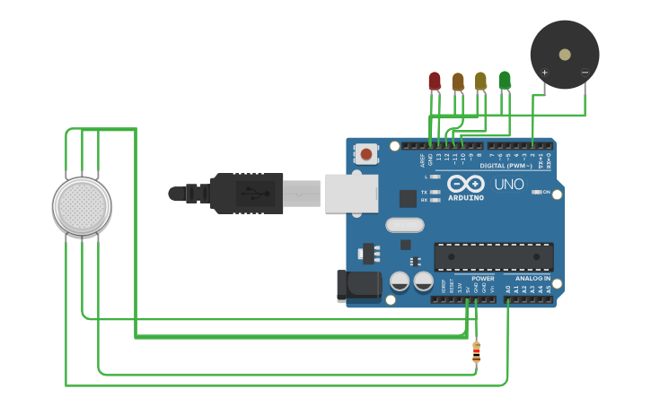 Circuit design Air Quality Gas Sensor (MQ135) - Tinkercad
