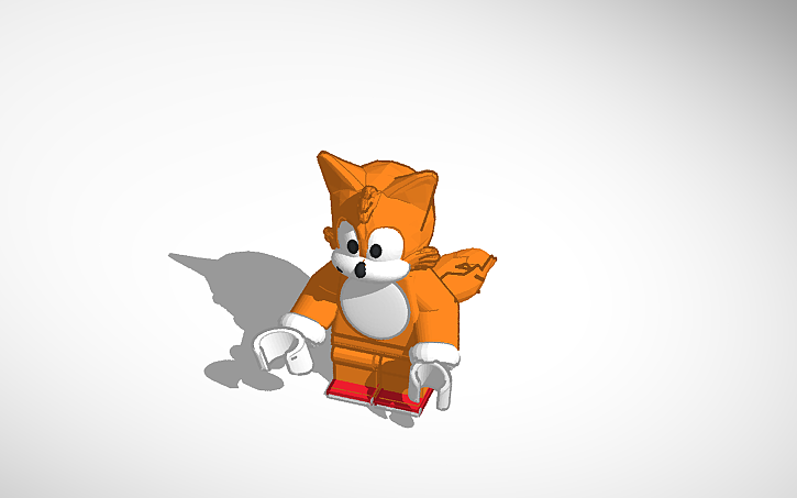 3D design Lego Tails Minifigure. - Tinkercad