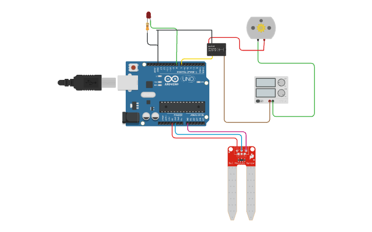 Circuit design IRRIGATION - Tinkercad