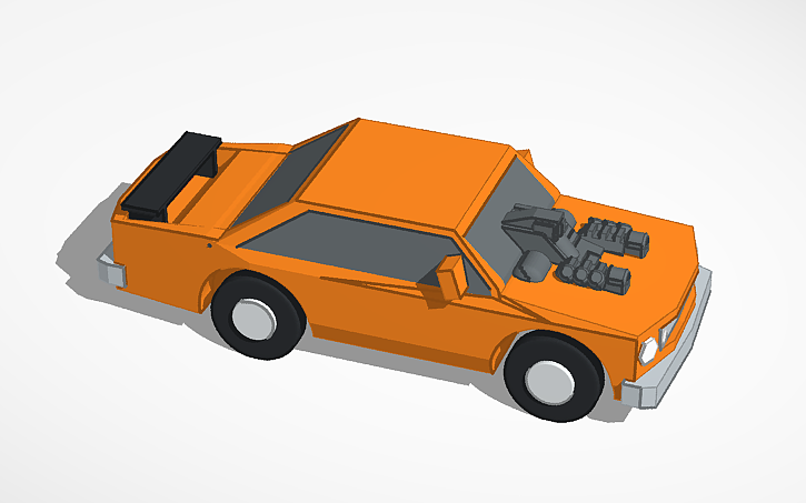 3D design Drift car with tire marks - Tinkercad