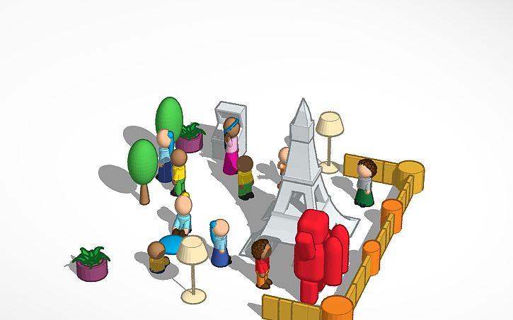 3D design Eiffel Tower - Tinkercad