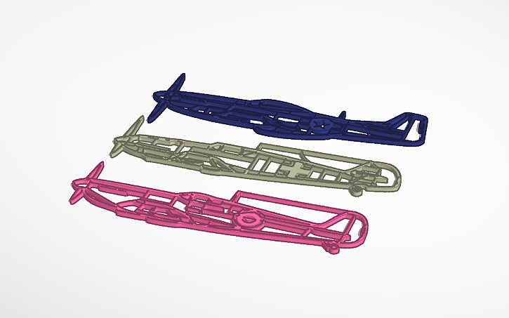 3D design QUADRO WARBIRDS P51 BF109 SPITFIRE - Tinkercad